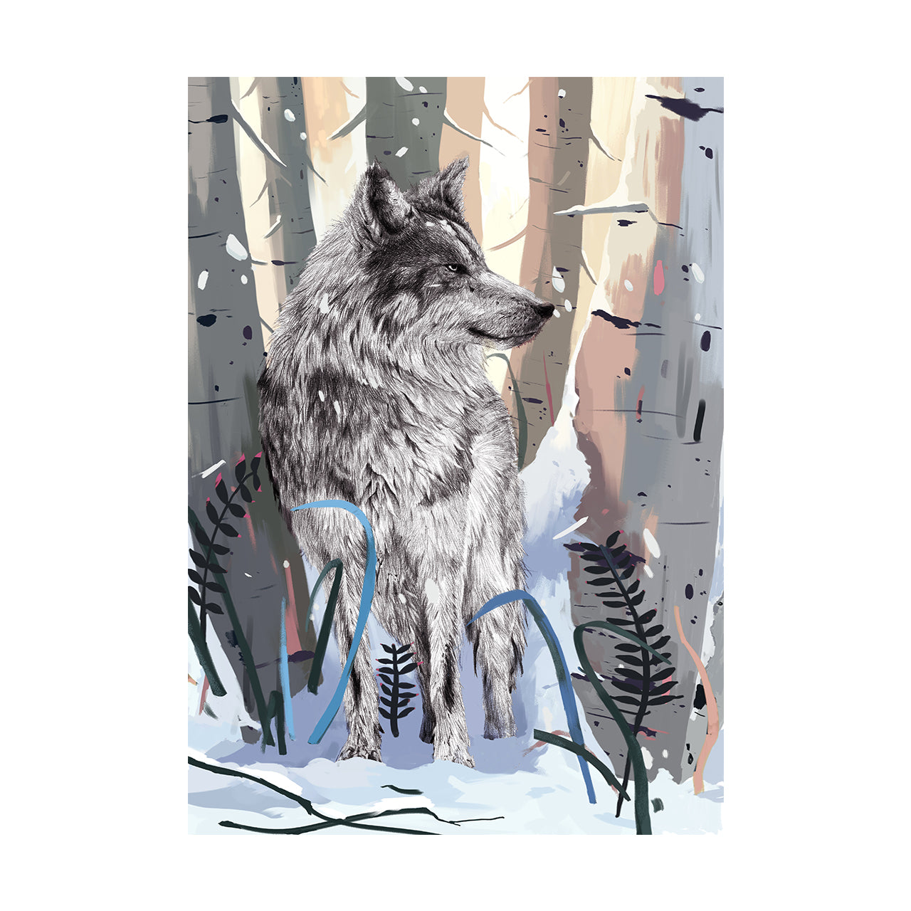 Grey Wolf Painting
